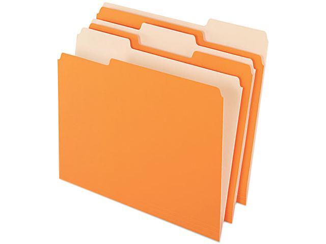 Pendaflex 1521/3ORA Two-Tone File Folders, 1/3 Cut Top Tab, Letter ...