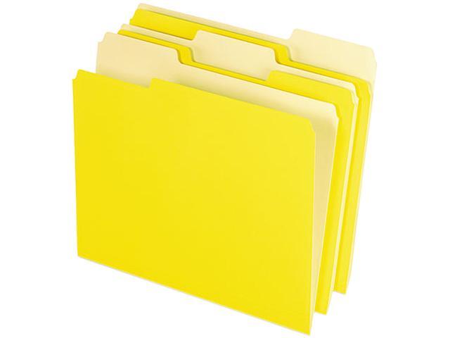 Pendaflex 1521/3YEL Two-Tone File Folders, 1/3 Cut Top Tab, Letter ...