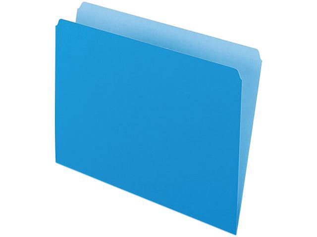 Pendaflex 152-BLU Two-Tone File Folders, Straight Cut, Top Tab, Letter ...