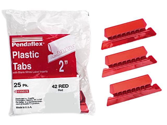Pendaflex 42-RED Hanging File Folder Tabs, 1/5 Tab, Two Inch, Red Tab ...