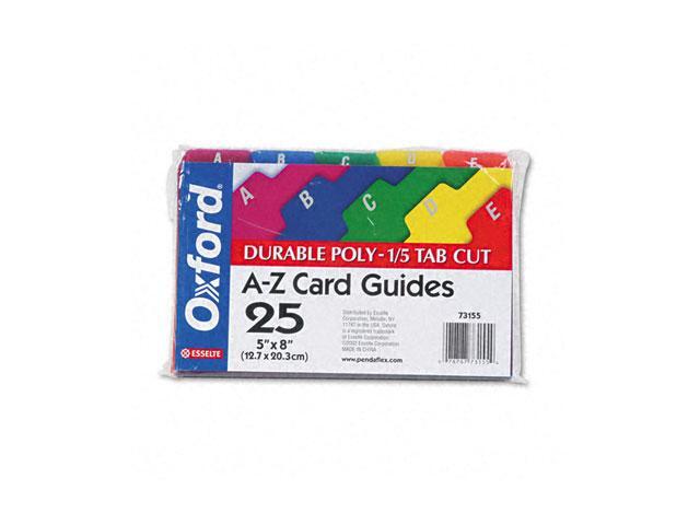 Oxford 73155 Card Guides, Alpha, 1/5 Tab, Polypropylene, 5 x 8, 25/Set ...