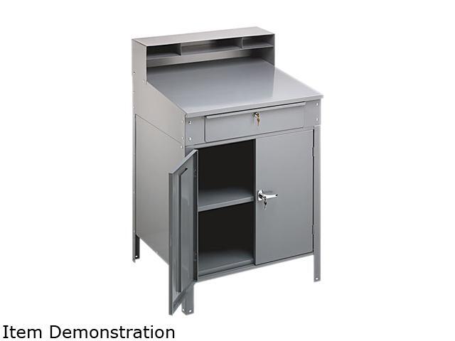 Steel Cabinet Shop Desk, 36w x 30d x 53-3/4h, Medium Gray - Newegg.com