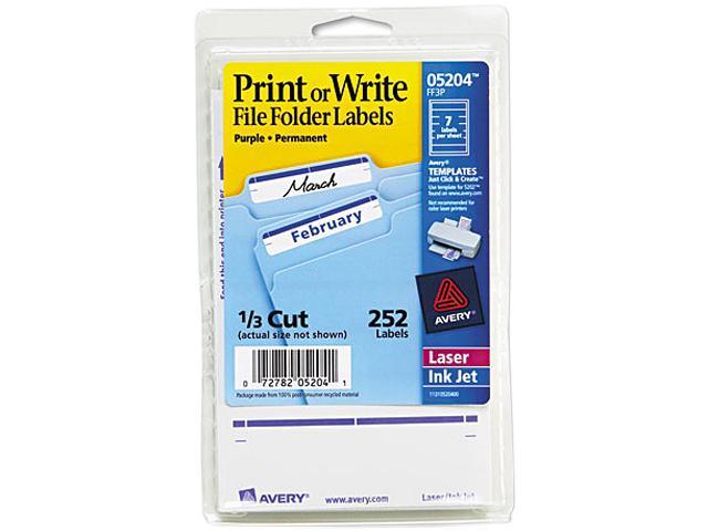 Avery 05204 Print or Write File Folder Labels, 11/16 x 3-7/16, White ...