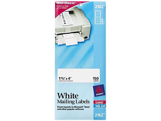 Avery 2162 Laser/Inkjet Mailing Labels, Mini-Sheet, Mini-Sheet, 1-1/3 x ...
