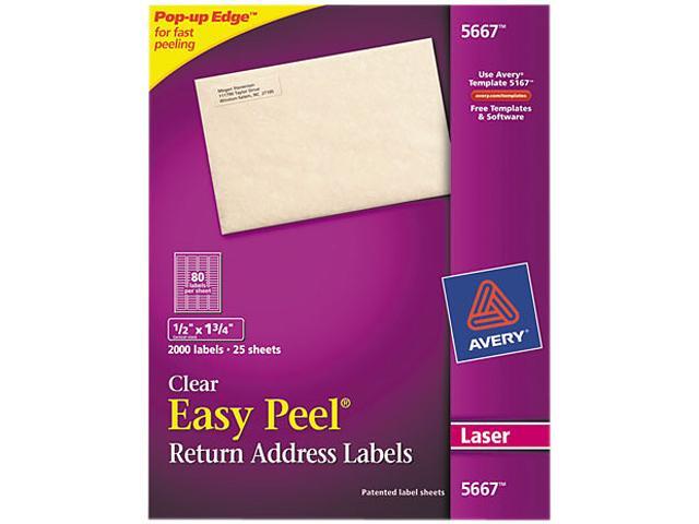 Avery Matte Clear Return Address Labels Sure Feed Technology Laser 1 