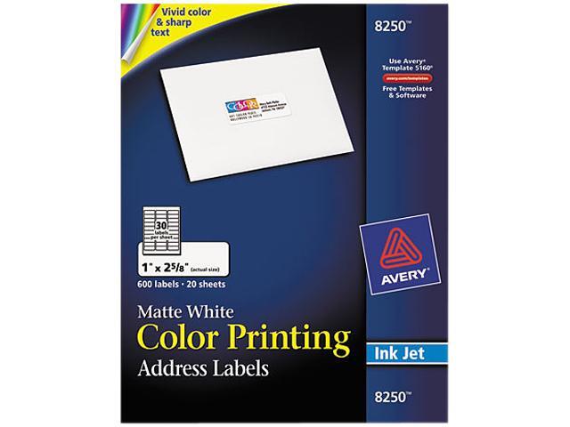 Avery Color Printing Labels, Sure Feed Technology, Permanent Adhesive ...