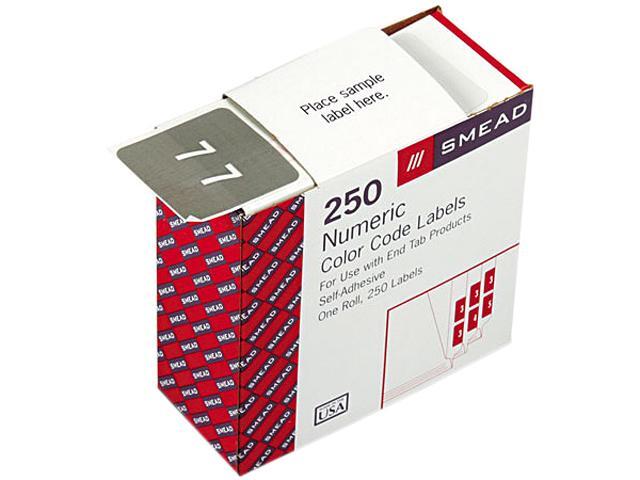 Smead 67427 Single Digit End Tab Labels, Number 7, White-on-Gray, 250 ...