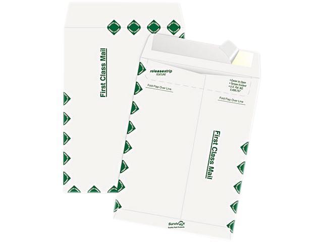 SURVIVOR R1470 Tyvek USPS First Class Mailer, Side Seam, 9 x 12, White ...