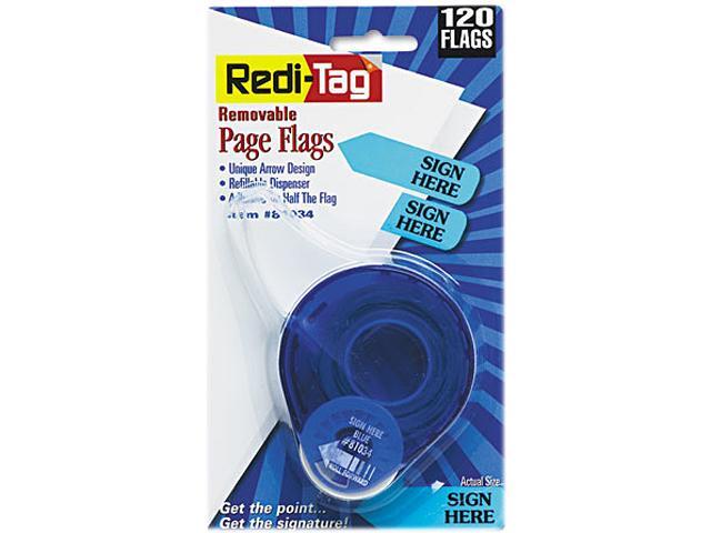 Redi-Tag 81034 Arrow Message Page Flags in Dispenser, "Sign Here", Blue ...