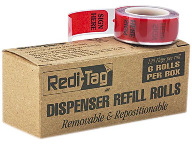 Redi-Tag 91012 Printed Message Arrow Flag Refills, "Sign Here", 6 Rolls ...