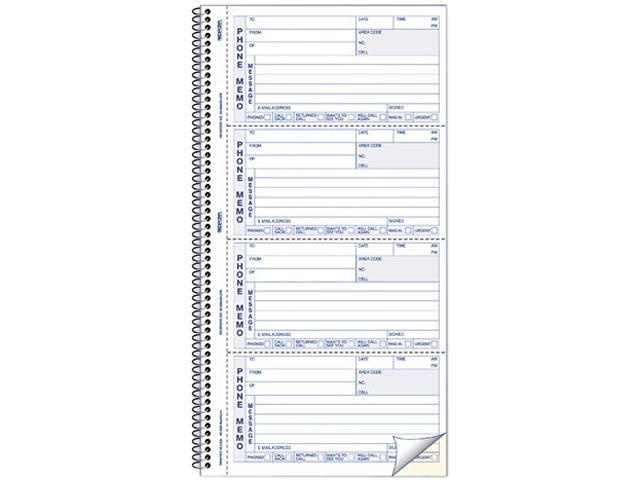 Rediform 50-076 Phone Memo, 2-3/4 x 5-3/4, Two-Part Carbonless, 400-Set ...