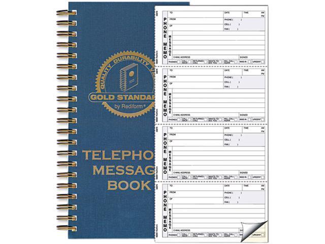Rediform 50-079 Wirebound Message Book, 2-3/4 x 5, Two-Part Carbonless ...
