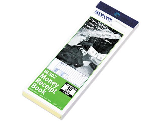 Rediform 8L802 Money Receipt Book, 2-3/4 x 7, Carbonless Triplicate, 50 ...