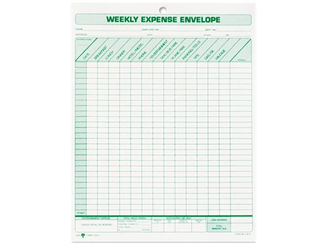 Tops 1242 Weekly Expense Envelope, 8-1/2 x 11, 20 Forms - Newegg.com
