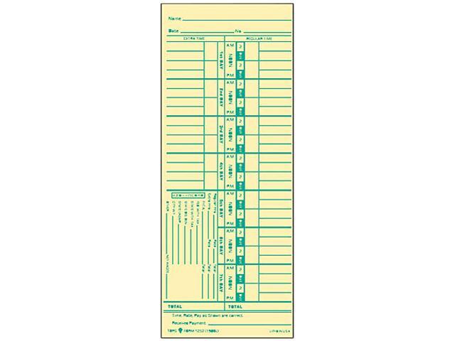 Tops 1252 Time Card for Acroprint and Lathem, Weekly, 3-1/2 x 9, 500 ...