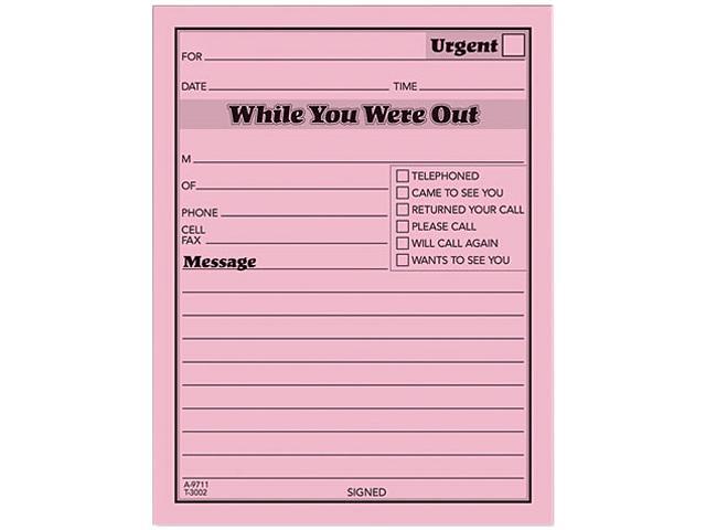 Tops 3002-P Important Message Pad, One-Sided, 4-1/4 x 5-1/2, 50/Pad ...