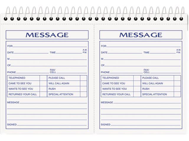 Tops 4007 Spiralbound Message Book, 4-1/4 x 5, Carbonless Duplicate ...