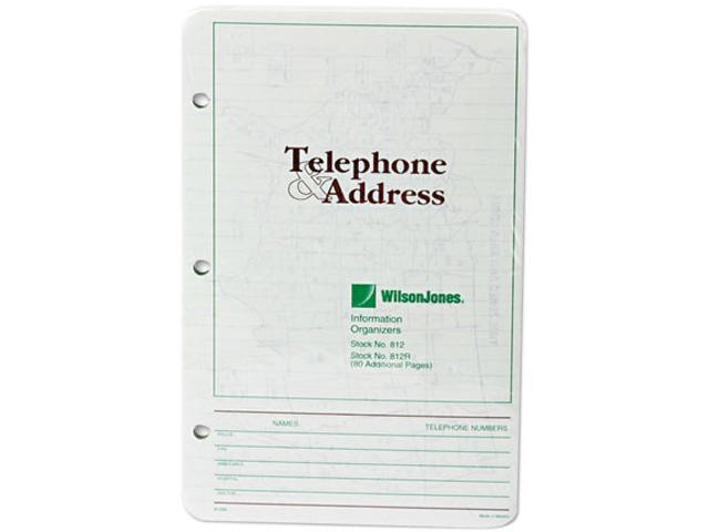 Wilson Jones 812R Looseleaf Phone/Address Book Refill, 5-1/2 x 8-1/2 ...