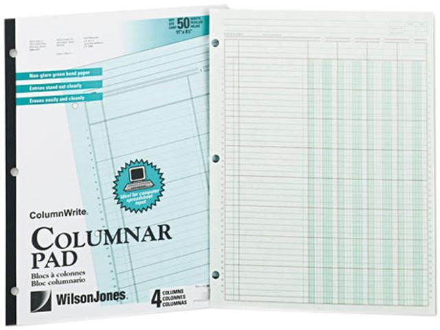 Wilson Jones G7204A Accounting Pad, Four Eight-Unit Columns, Two-sided ...