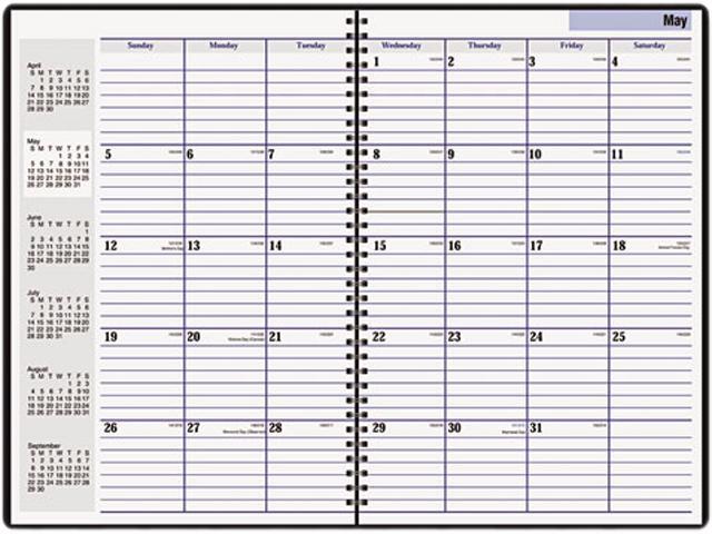 DayMinder Premiere AY2-00 Recycled Monthly Planner, Black, 7 7/8" x 11 ...