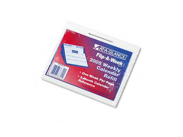 AT-A-GLANCE SW705X-50 Recycled Flip-A-Week Desk Calendar Refill, 5 5/8 ...