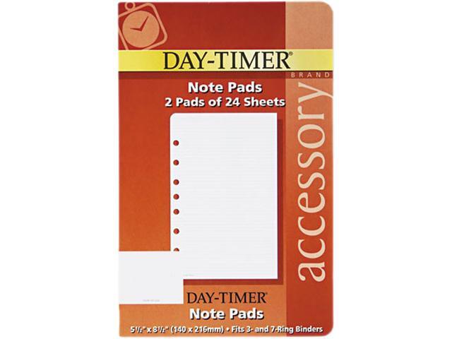 Day-Timer 87228 Lined Note Pads for Organizer, 5-1/2 x 8-1/2, 48 Sheets ...