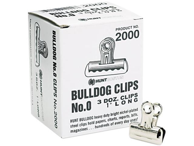 Boston 2000 Bulldog Clips, Steel, 5/16" Capacity, 1"w, Nickel-Plated ...