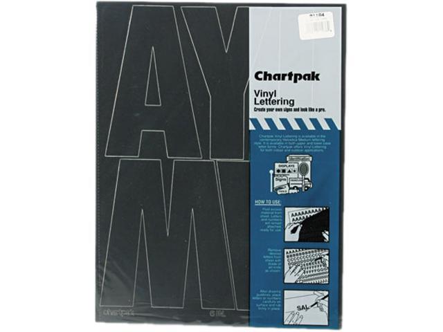 Chartpak 01184 Press-On Vinyl Uppercase Letters, Self Adhesive, Black ...