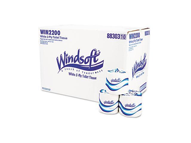 Windsoft 2200 Single Roll Bath Tissue, 500 Sheets/Roll, 96 Rolls/Carton ...