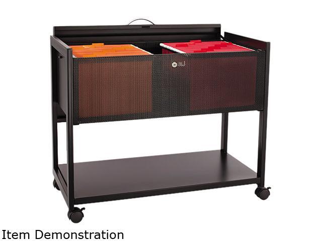 Safco Locking Top Mobile Tub File, 1-Shelf, 33-1/4 x 17 x 27, Black ...