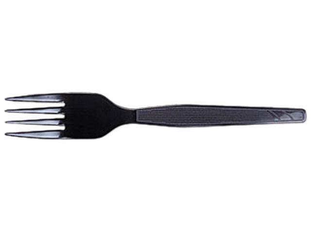 Dixie FM507 Plastic Tableware, Heavy Mediumweight Forks, Black, 100/Box ...