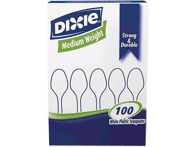 Dixie TM207 Plastic Tableware, Heavy Mediumweight Teaspoons, White, 100 ...