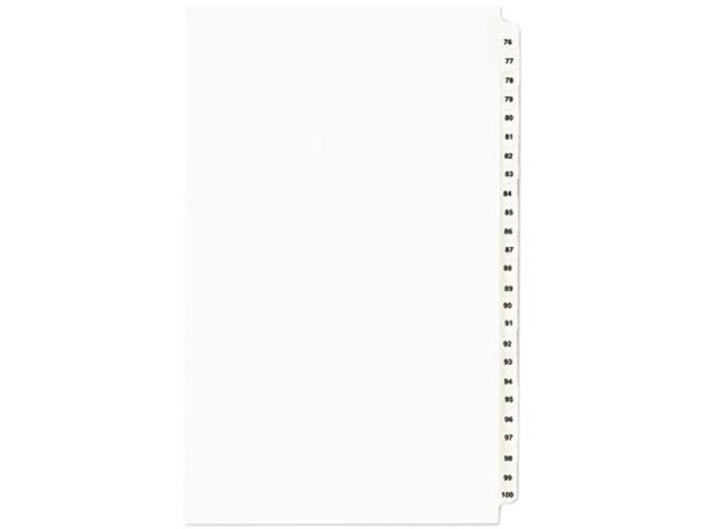 Avery 01433 Avery-Style Legal Side Tab Divider, Title: 76-100, 14 x 8 1 ...