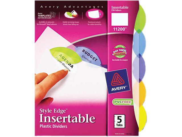 Avery Insertable Style Edge Tab Plastic Dividers 5 Tab Letter 11200 