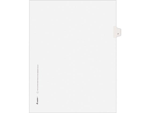 Avery 11917 Avery-Style Legal Side Tab Divider, Title: 7, Letter, White ...