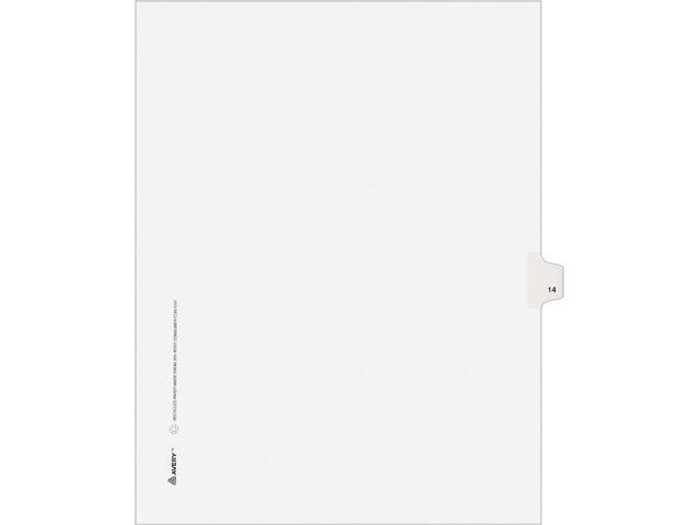 Avery 11924 Avery-Style Legal Side Tab Divider, Title: 14, Letter ...