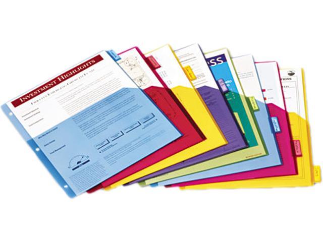 Cardinal 84017 Poly 1-Pocket Index Dividers, Letter, Assorted, 8-Tabs ...