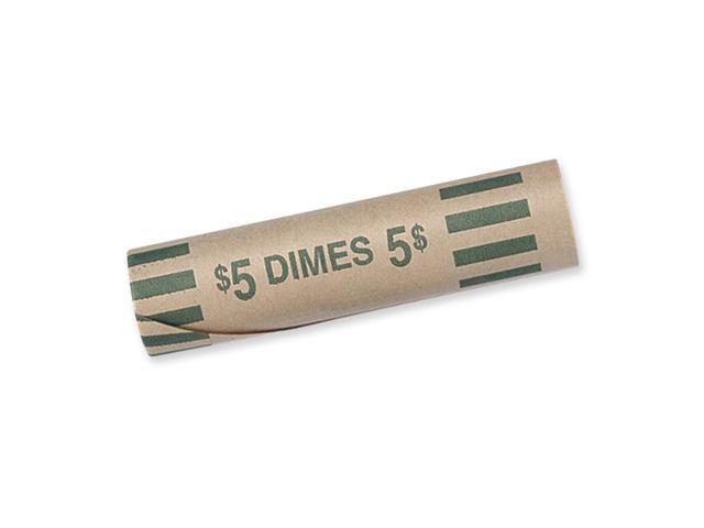 MMF Industries 2160600C02 Preformed Tubular Coin Wrappers, Dimes, $5 ...