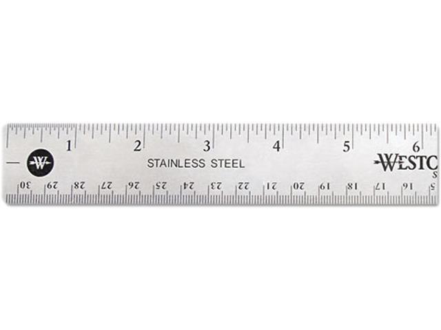 Westcott 10415 Stainless Steel Ruler w/Cork Back and Hanging Hole, 12 ...