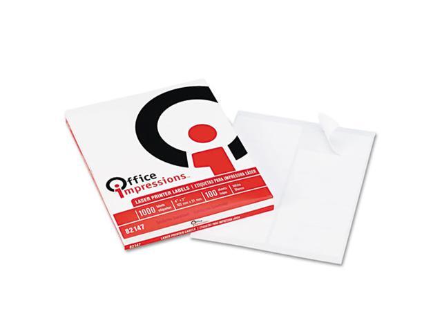Office Impressions Laser Computer Labels, 2 x 4, White, 1000/Box ...