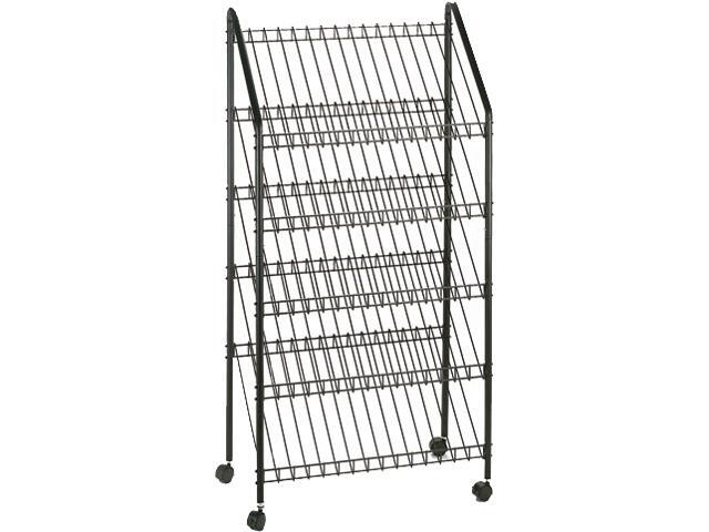 Safco Mobile Literature Rack, 32-1/2w x 15-1/4d x 63-1/2, Charcoal ...