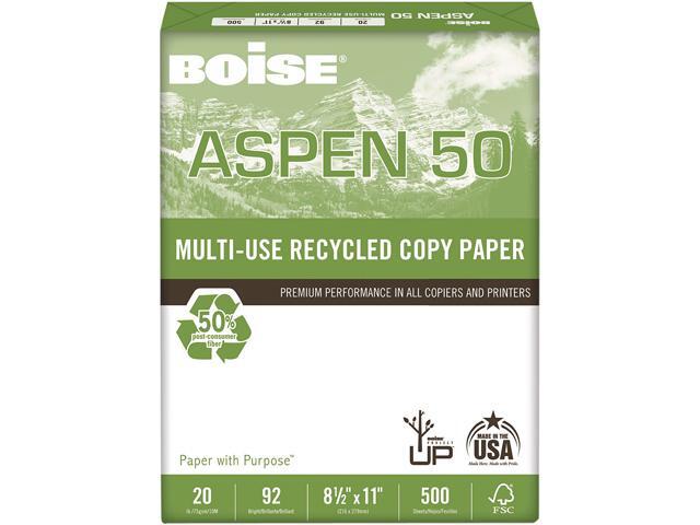 Boise 055011 Aspen 50% Recycled Office Paper, 92 Bright, White, 8.5" x ...