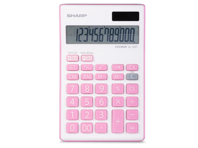 SHARP EL124TBPK Twin Power 12-digit Display Calculator (Minimum ...