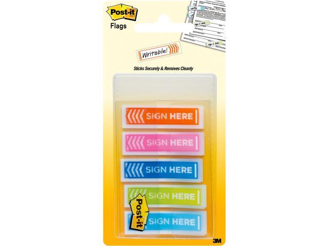 Post-it 684-SH-OPBLA Flags Sign Here Assorted Colours, 12x45mm, 5/pk ...
