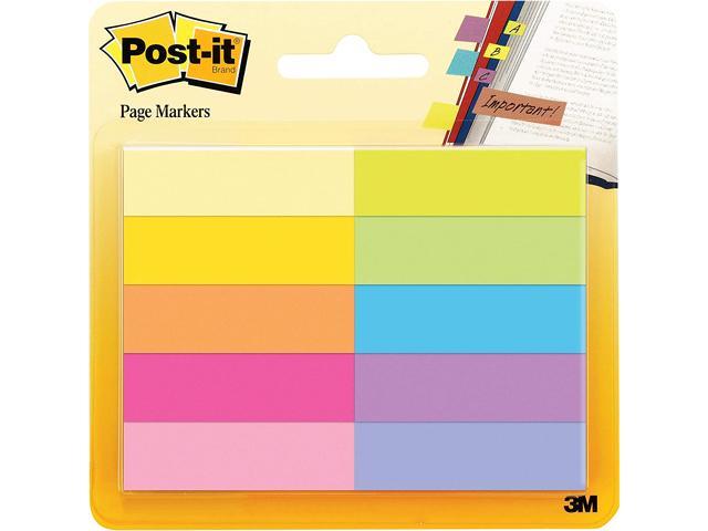 Post-it 670-10AB Page Markers, Assorted Bright Colors, 1/2 in x 2 in ...