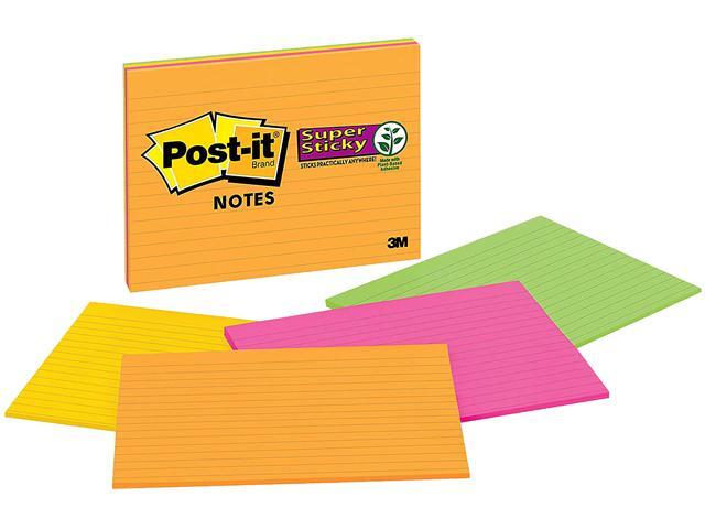 Post-it 6845-SSPL Super Sticky Notes, 2x Sticking Power, 8 in x 6 in ...