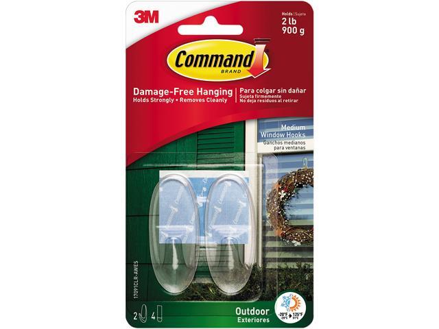 Command 17091CLR-AWES Outdoor Window Hooks, Holds 2 lbs, Medium ...