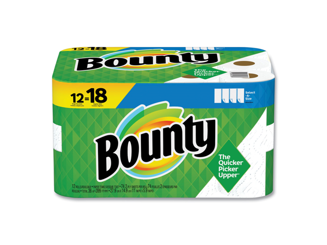 Bounty Select-a-Size Kitchen Roll Paper Towels, 2-Ply, 5.9 x 11, White ...