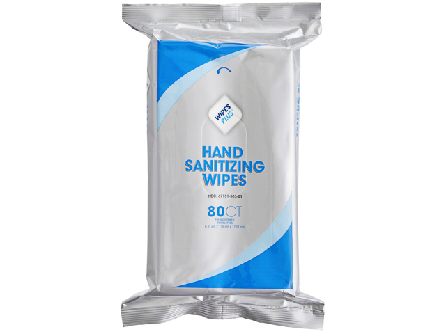 WipesPlus 37503 Hand Sanitizing Alcohol Free Wipes Refill Pack, 80 ...