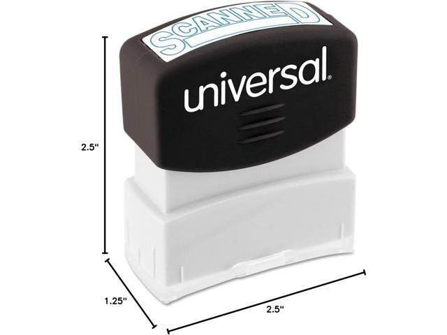 Universal UNV10157 Message Stamp, SCANNED, Pre-Inked One-Color, Blue ...